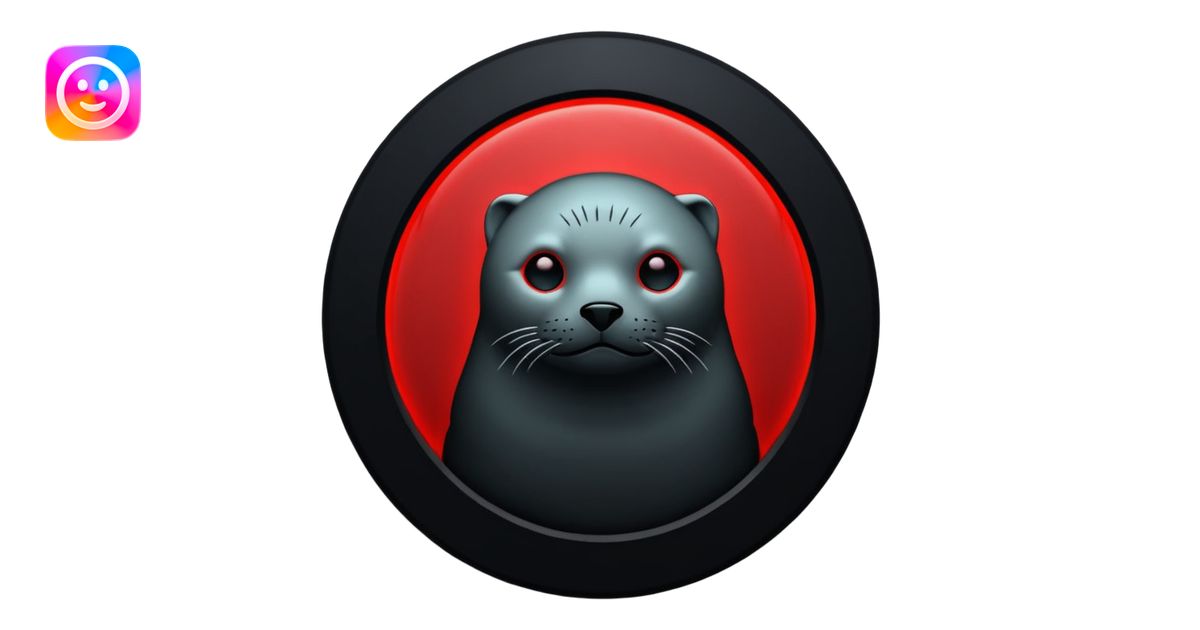 iOS sticker, summoning seal, black circle, red symbol, minimal emoji ...