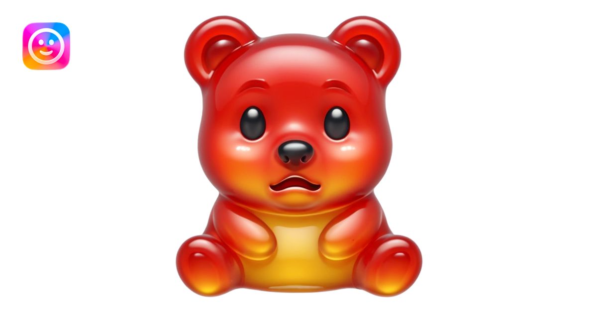 Melted gummy bear crying emoji | AI Emoji Generator