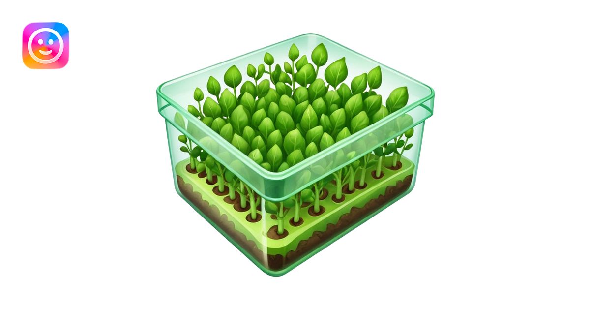 aromatic sprouts in a flat transparent box emoji | AI Emoji Generator