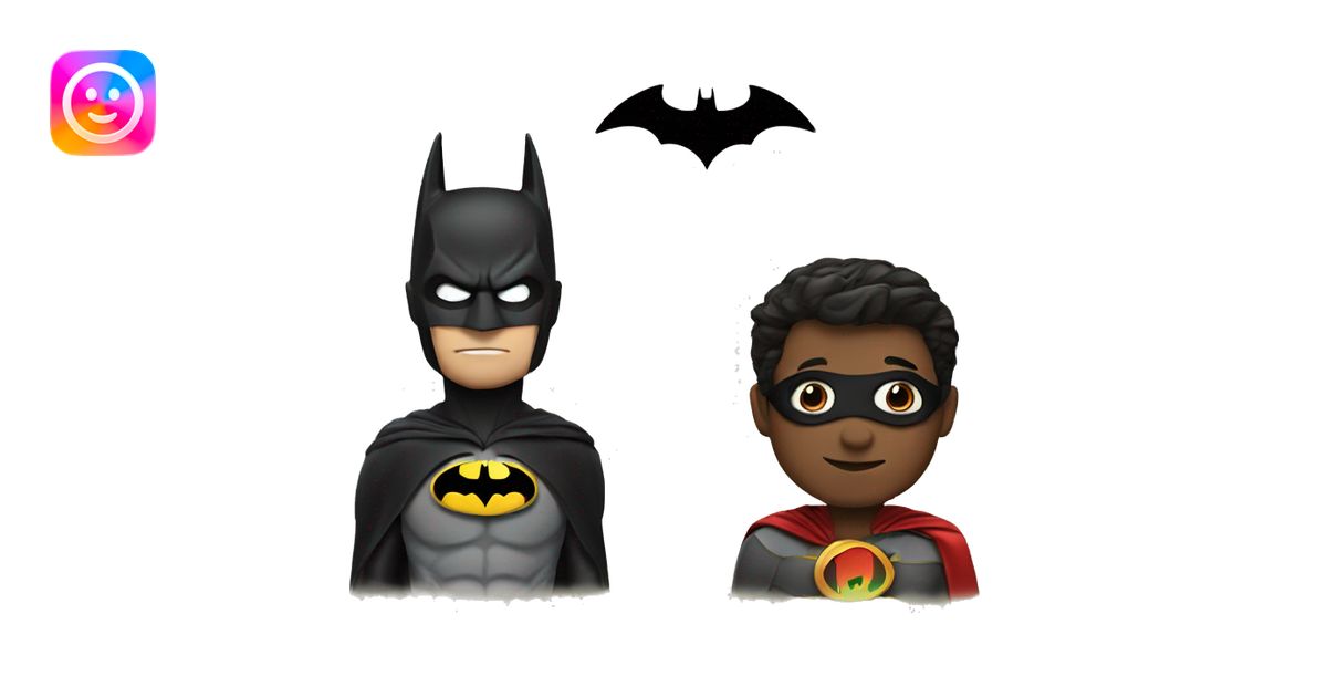 Batman next to robin emoji | AI Emoji Generator