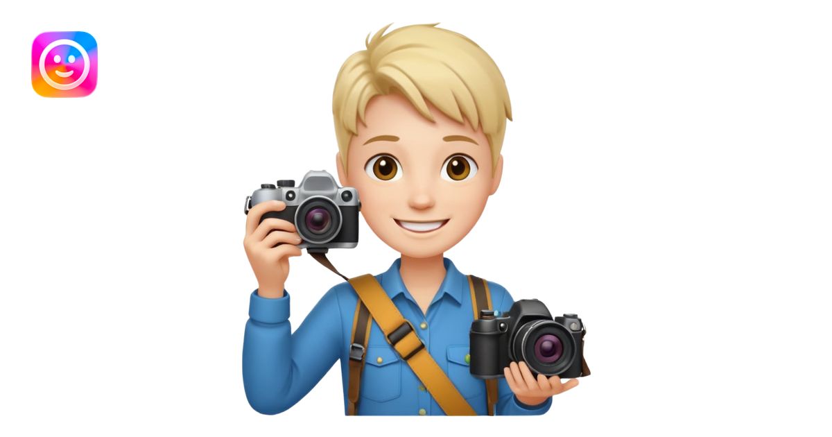 Create an happy photographer emoji | AI Emoji Generator