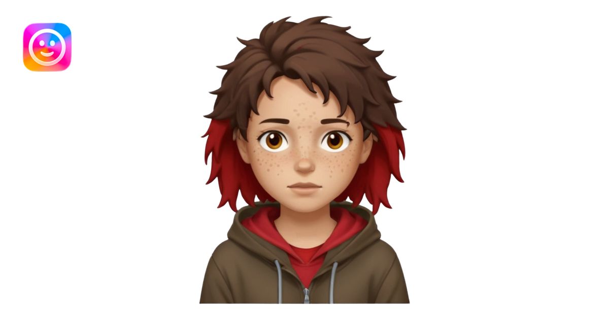 Hobo tomboy with light skin, freckles, dark brown shoulder-length hair ...