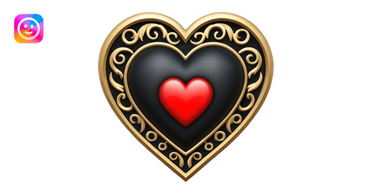 Black heart creative goth emoji | AI Emoji Generator