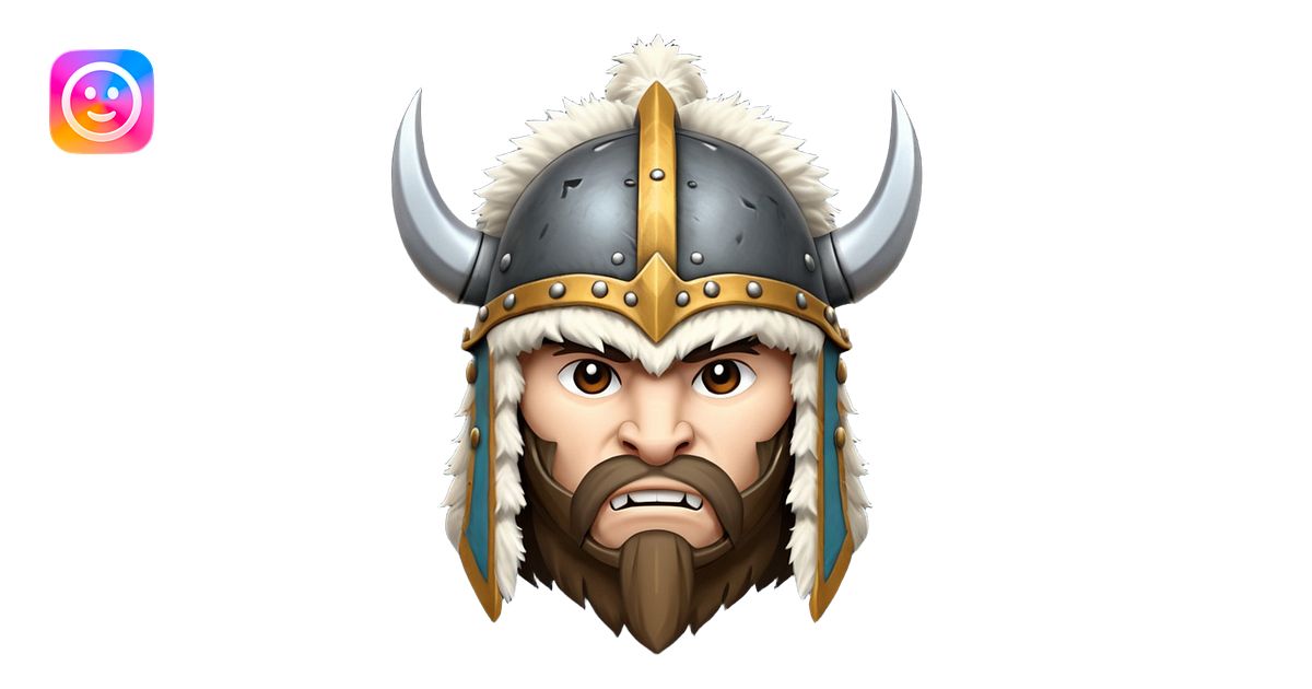 barbarian helmet object icon, metal helmet with thick fur trim, rugged ...