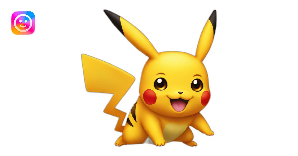 Orange pikachu happy emoji | AI Emoji Generator