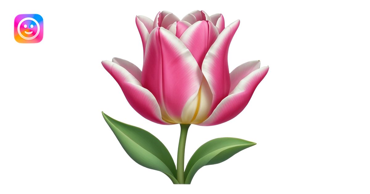 Oveja con un tulipán de color rosa emoji | AI Emoji Generator
