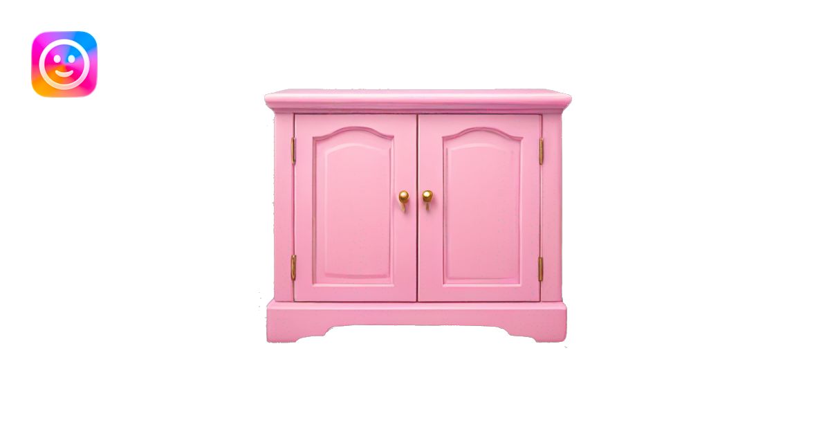 Realistic pink decorated floor cabinet emoji | AI Emoji Generator