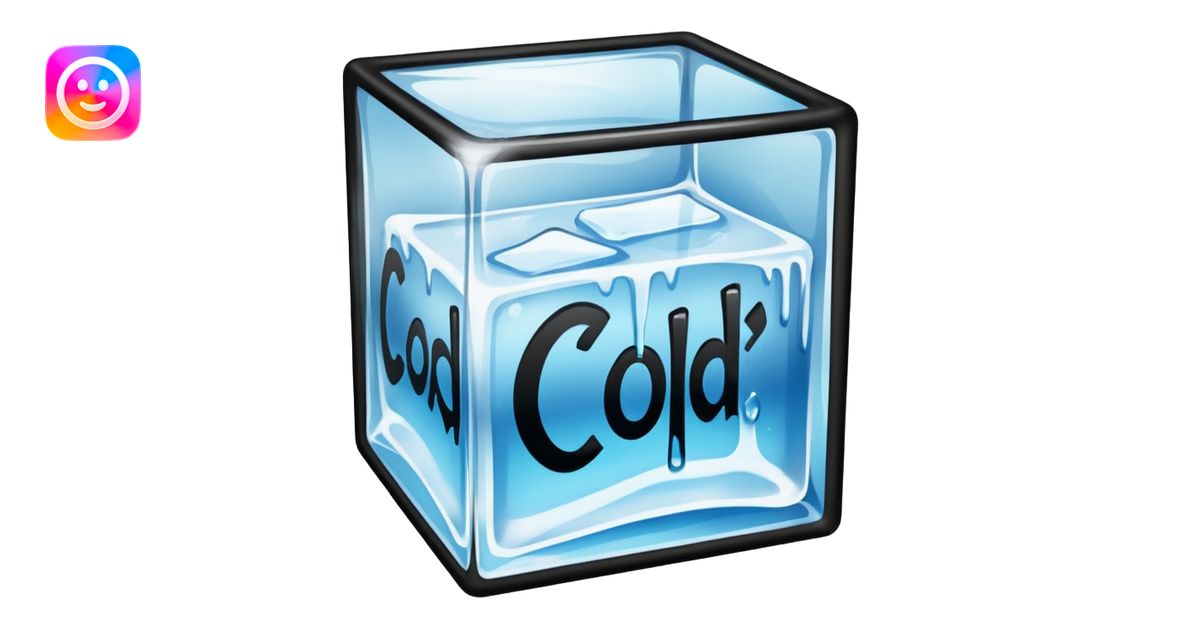 the word COLD in graffiti in a ice cube emoji | AI Emoji Generator