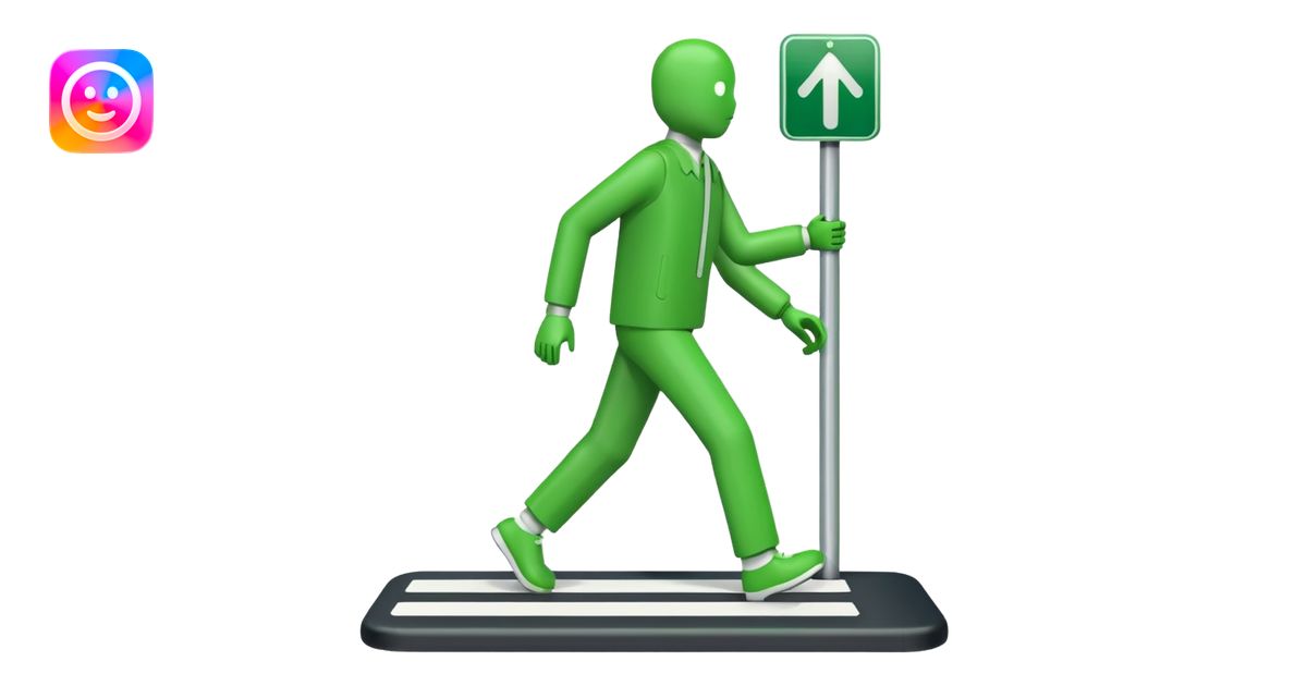 Crosswalk Light icon , Green walking man. emoji | AI Emoji Generator