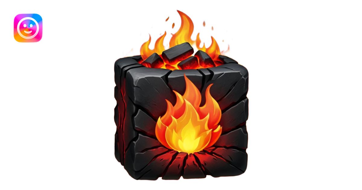 burning coal square emoji | AI Emoji Generator