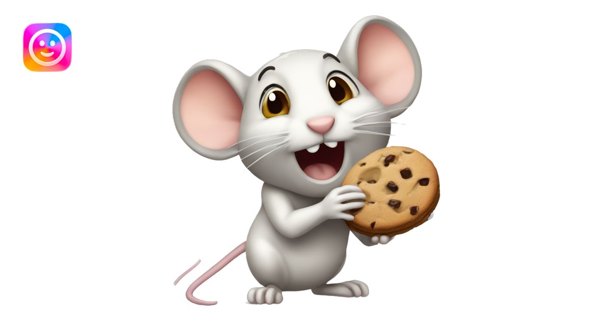 Mouse eating chocolate chip cookie emoji | AI Emoji Generator