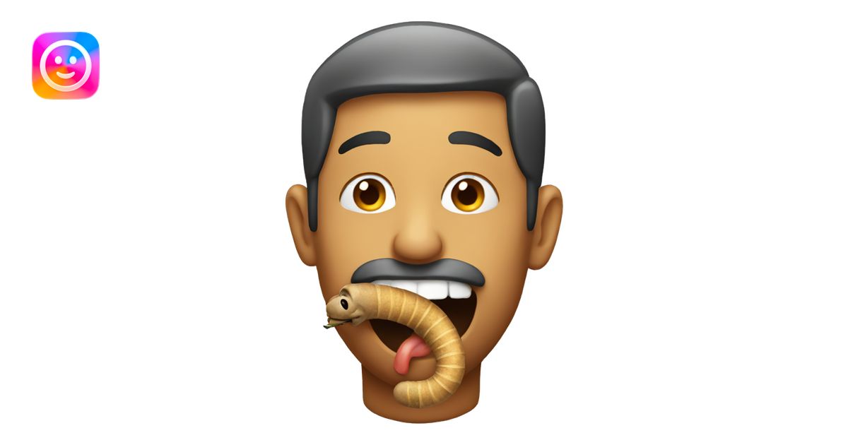 Man kissing a worm emoji | AI Emoji Generator