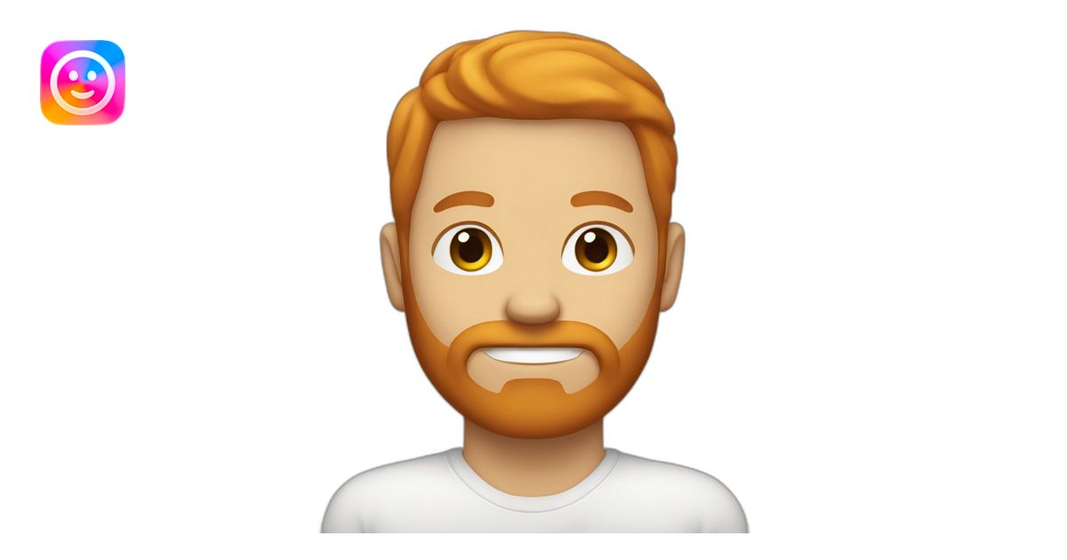 white male with ginger beard and bold head emoji | AI Emoji Generator