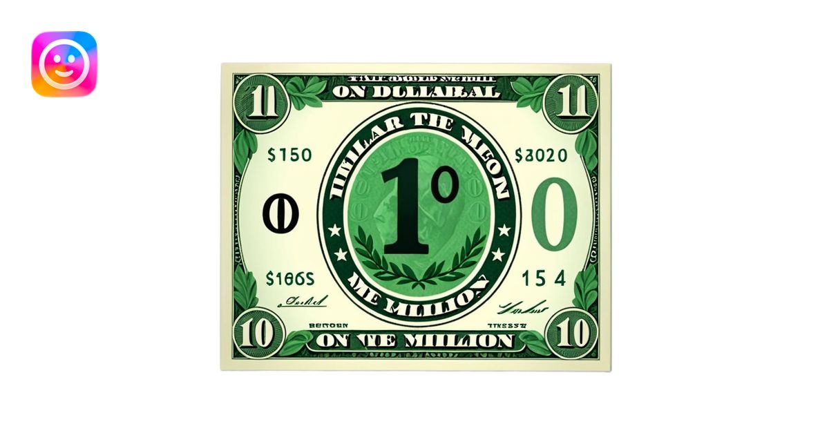 Make a dollar saying $1 million emoji | AI Emoji Generator