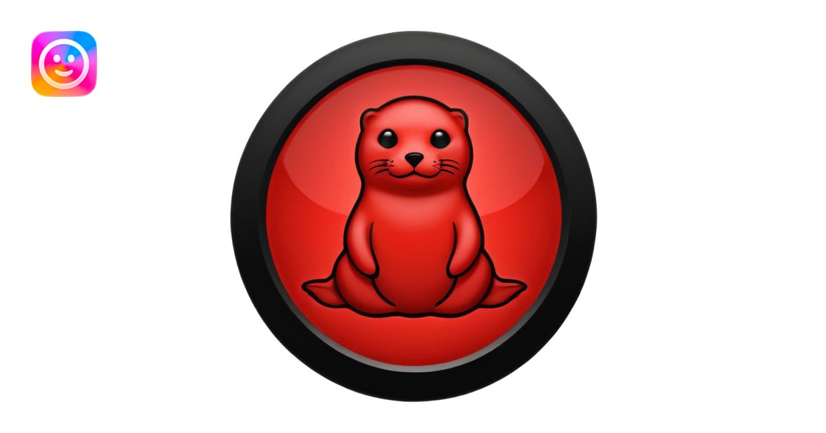 iOS sticker, summoning seal, black circle, red symbol, minimal emoji ...