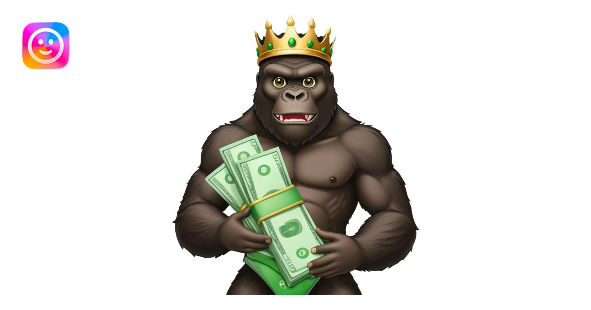 King Kong eith hella green money emoji | AI Emoji Generator