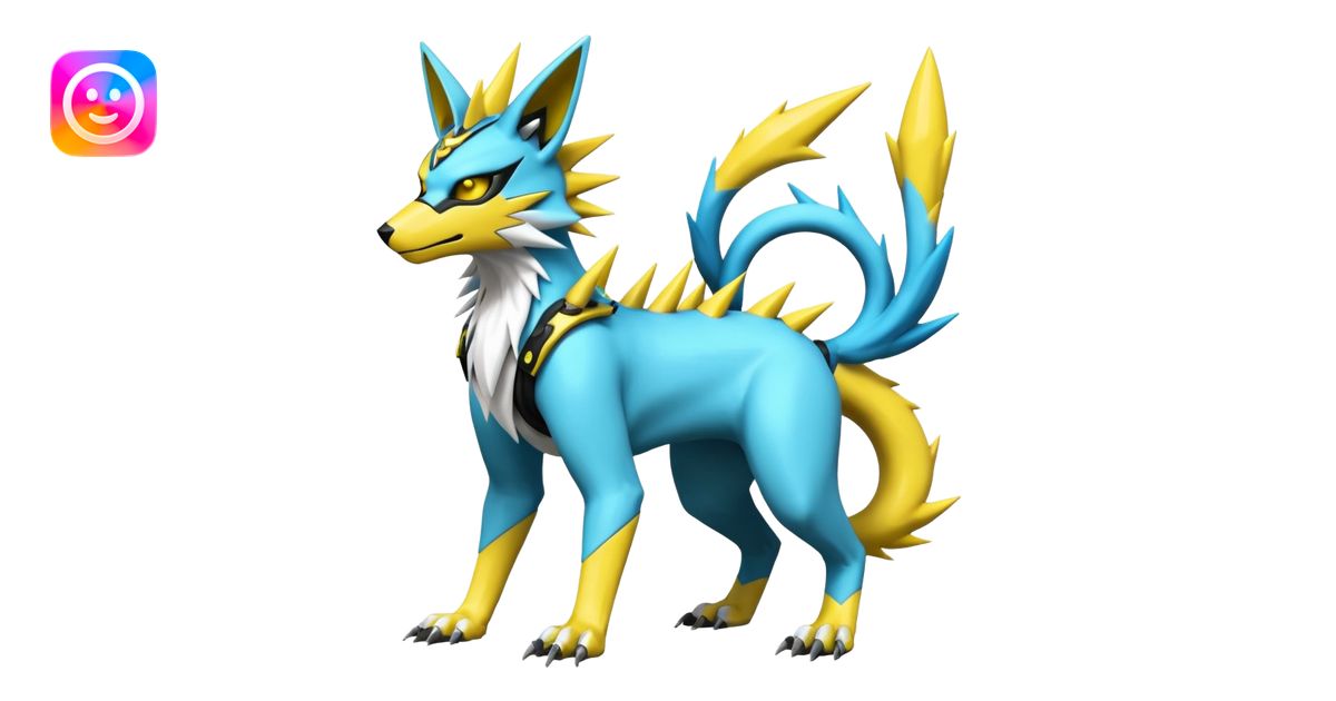 Shiny cyan yellow gothic edgy spiky white electric complex futuristic ...