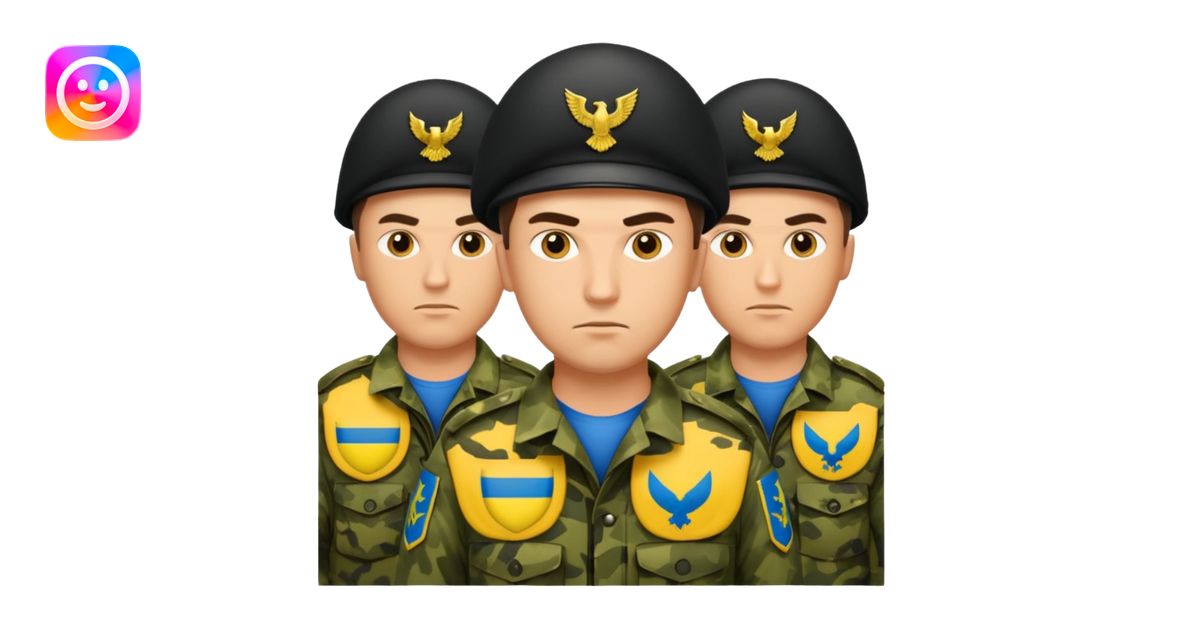 Ukrainian intelligance agency warrior men company group team emoji | AI ...