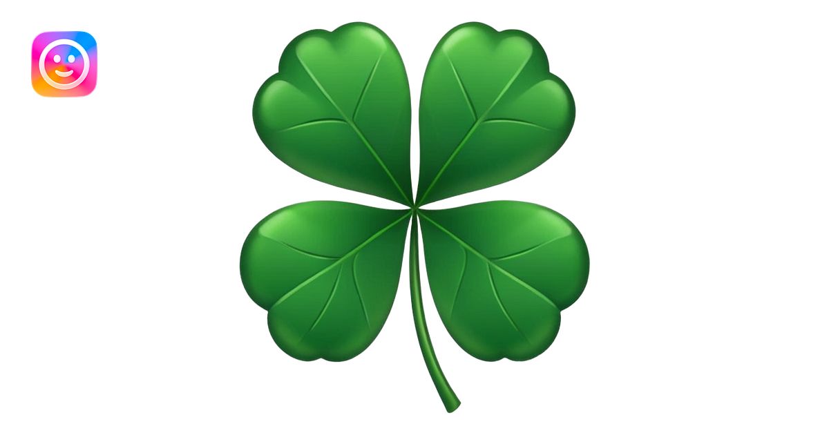 Five leaf clover black emoji | AI Emoji Generator