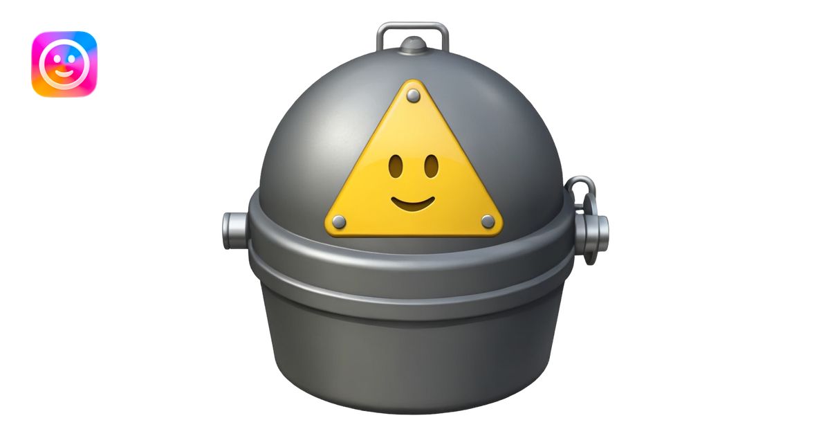 military pressure mine, with yellow warning sign on top, emoji style ...