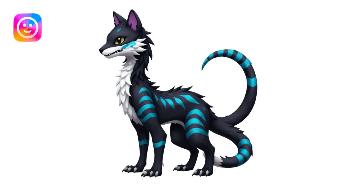 Kawaii dark blackish edgy fantasy ethereal feline-vernid-sergal-monster ...