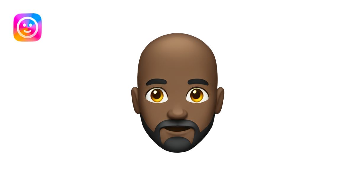 dark-skinned, bearded, bald, boxe emoji | AI Emoji Generator