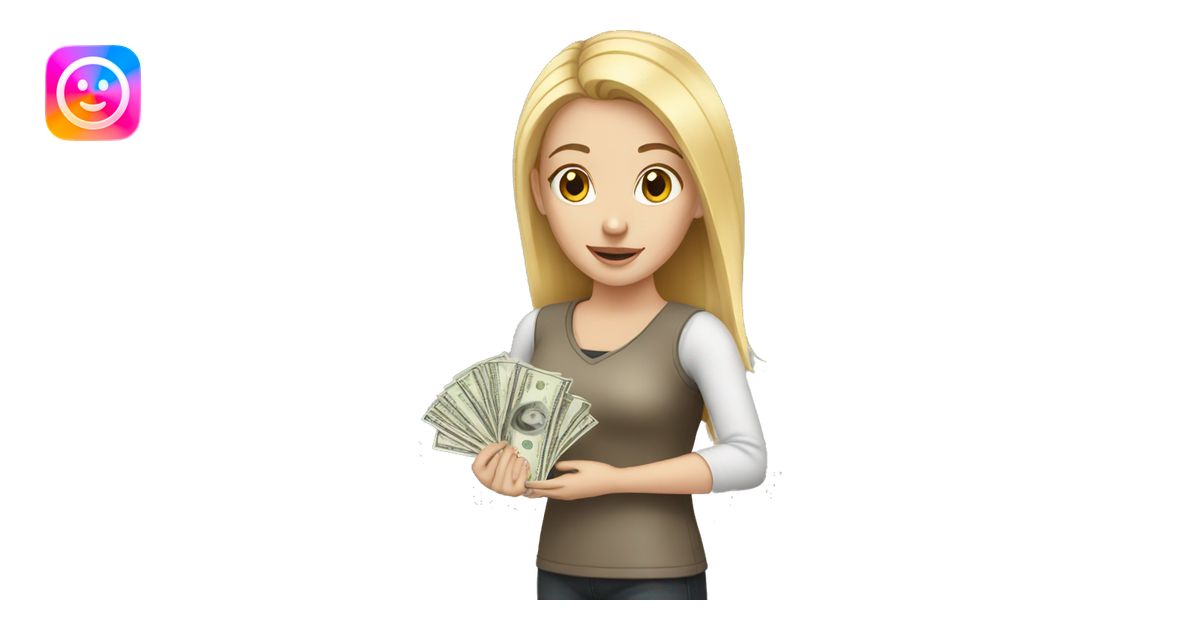 white girl paying money emoji | AI Emoji Generator