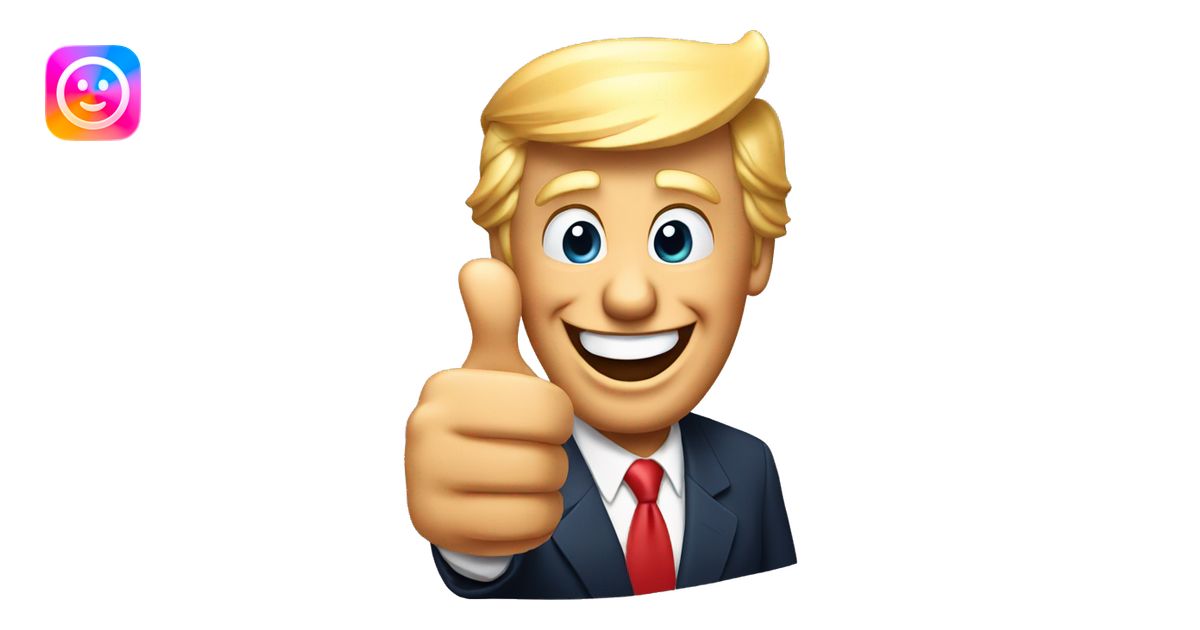 Donald Trump big smile gives a thumbs up emoji | AI Emoji Generator