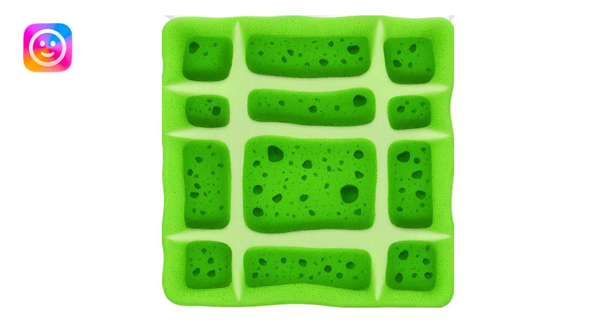 green flat square dish sponge emoji | AI Emoji Generator