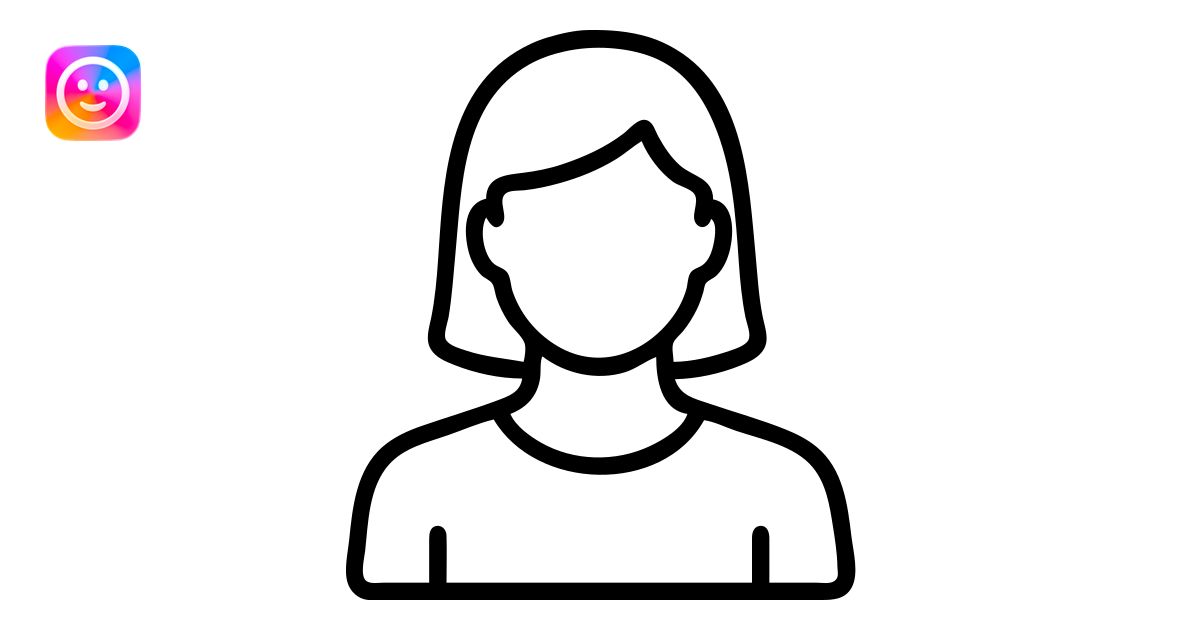 maximally detailed outer contour of a human head, shoulders, and hair ...
