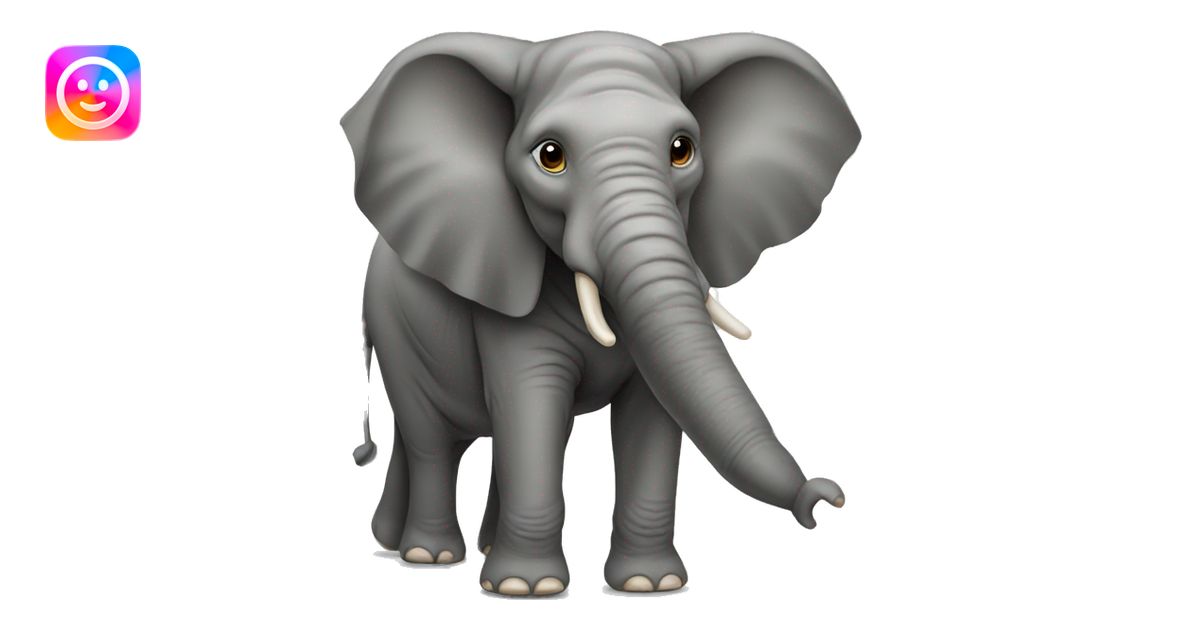 Elephant without trunk emoji | AI Emoji Generator