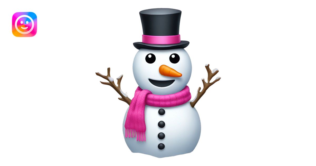 snowman with pink accessories emoji | AI Emoji Generator