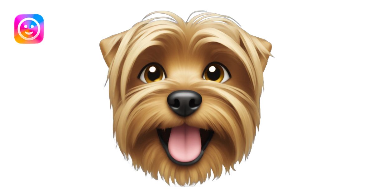 Yorkshire terrier smiling emoji | AI Emoji Generator