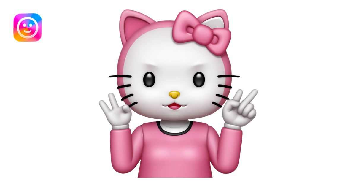 Hello Kitty, middle finger emoji | AI Emoji Generator