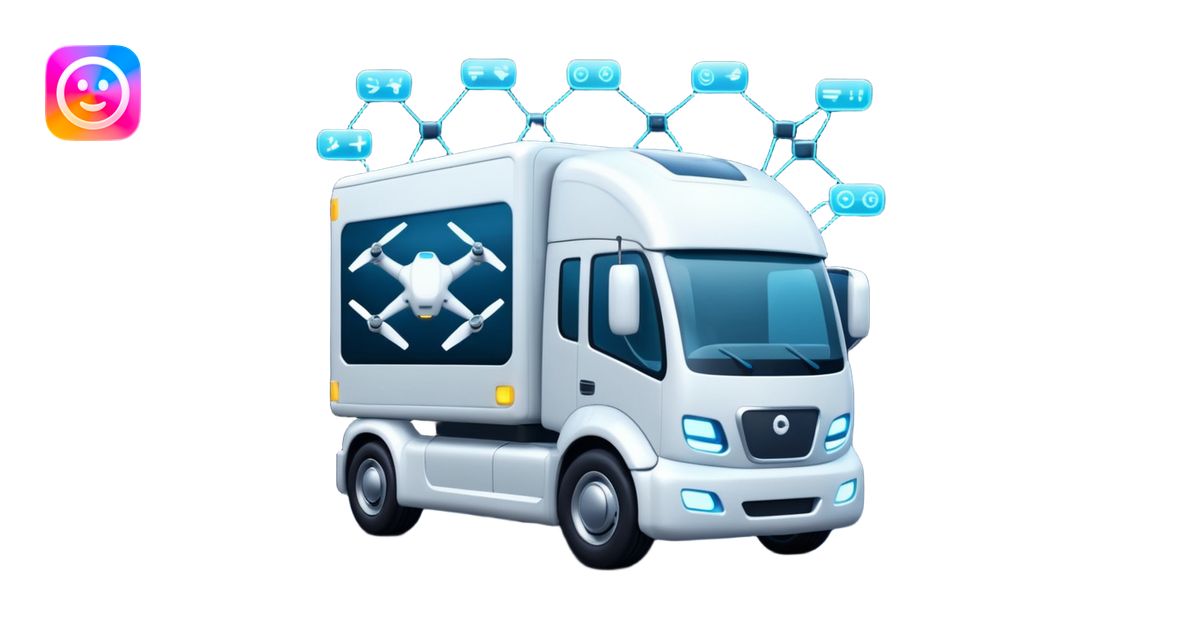 create a realistic emoji of a futuristic warehouse automation ...