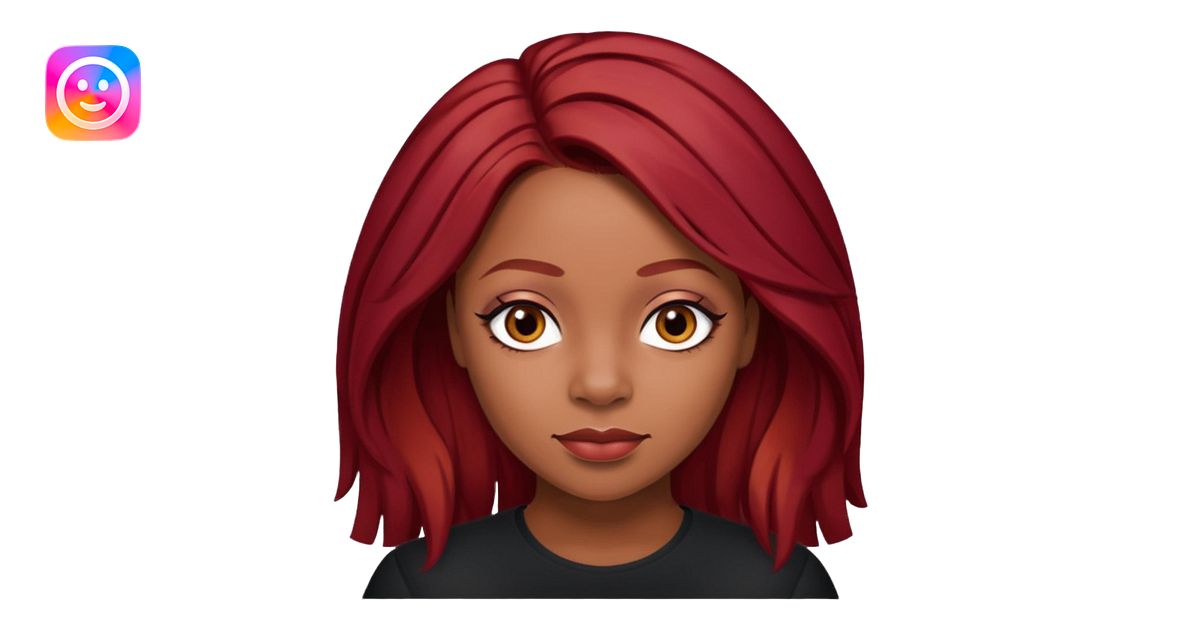 LaTavia Robeson with dark red hair emoji | AI Emoji Generator