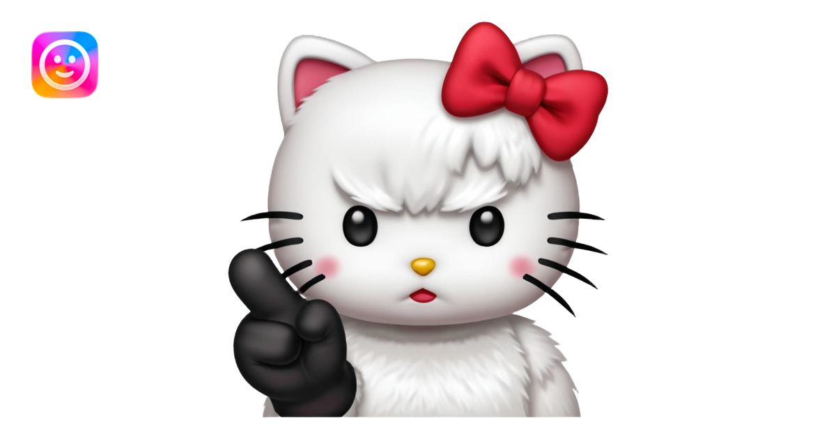 Hello kitty with middle finger emoji | AI Emoji Generator