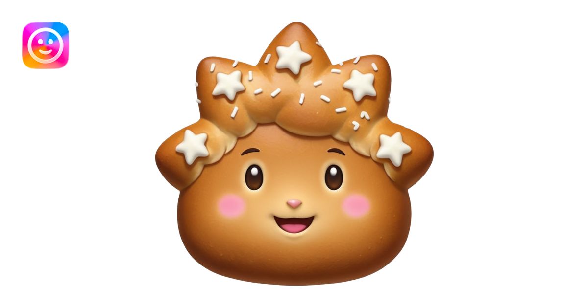 happy star shape bun emoji | AI Emoji Generator