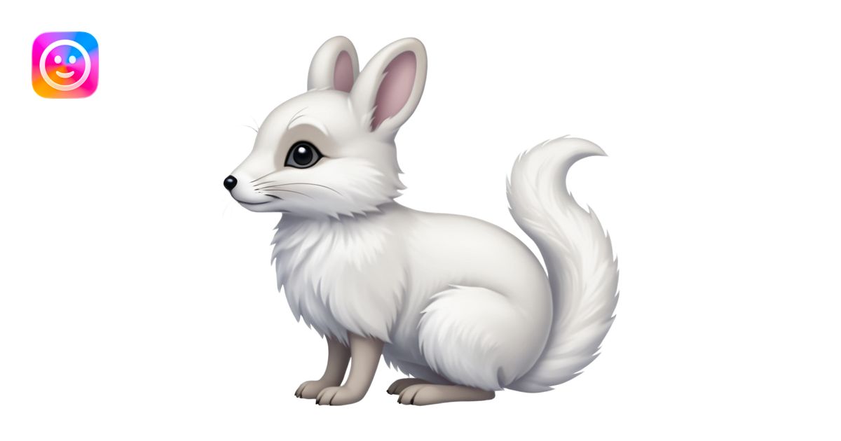 Ermine-Snowshoe-Hare-Arctic-Fox-fusion-hybrid emoji | AI Emoji Generator