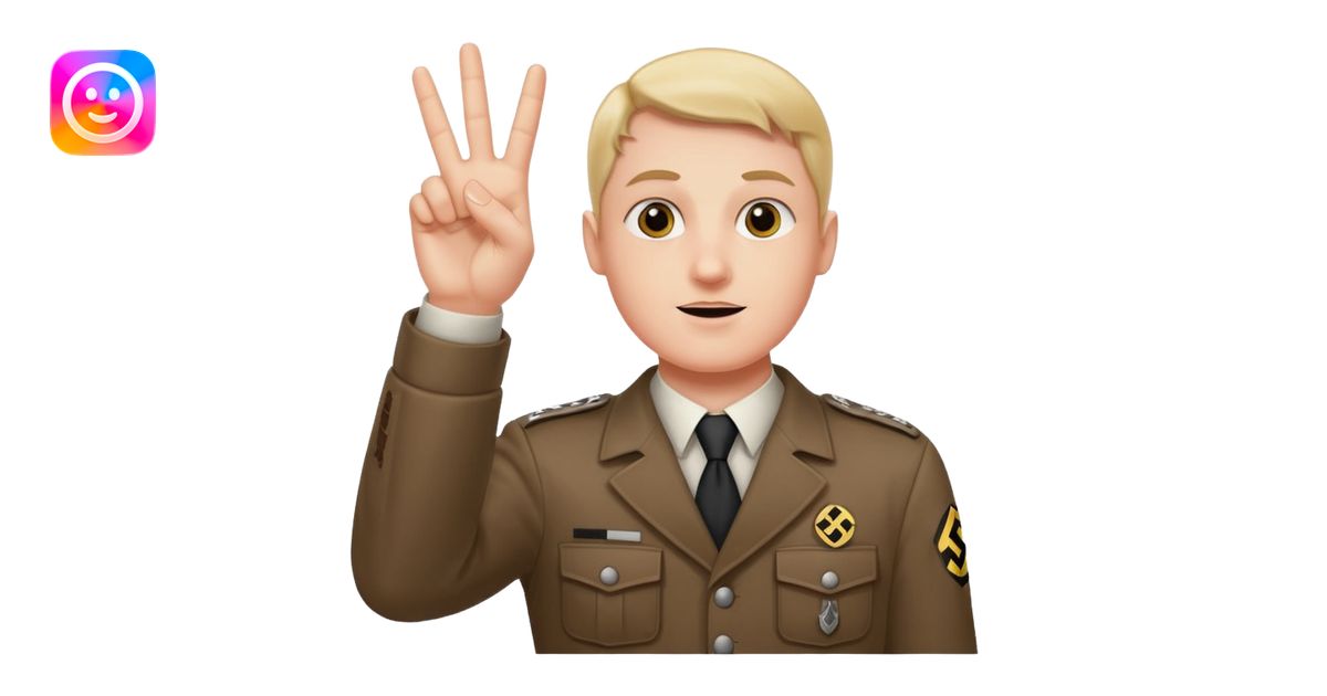 Nazi salut with all 5 fingers together emoji | AI Emoji Generator