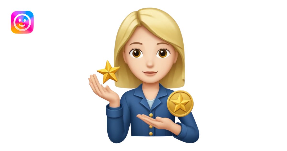 open hand holding a star and a coin emoji | AI Emoji Generator