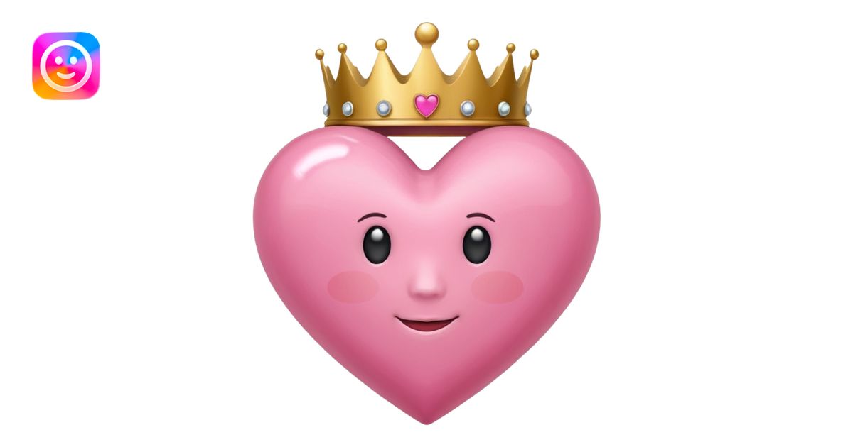 appls defeault pink heart with a crown emoji | AI Emoji Generator