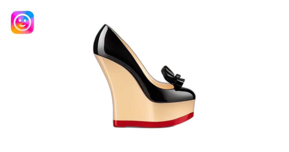 WEDGE heel LOUBOUTIN black PATENT emoji | AI Emoji Generator