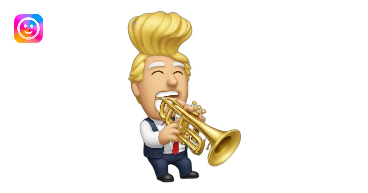 Trump with trumpet emoji | AI Emoji Generator