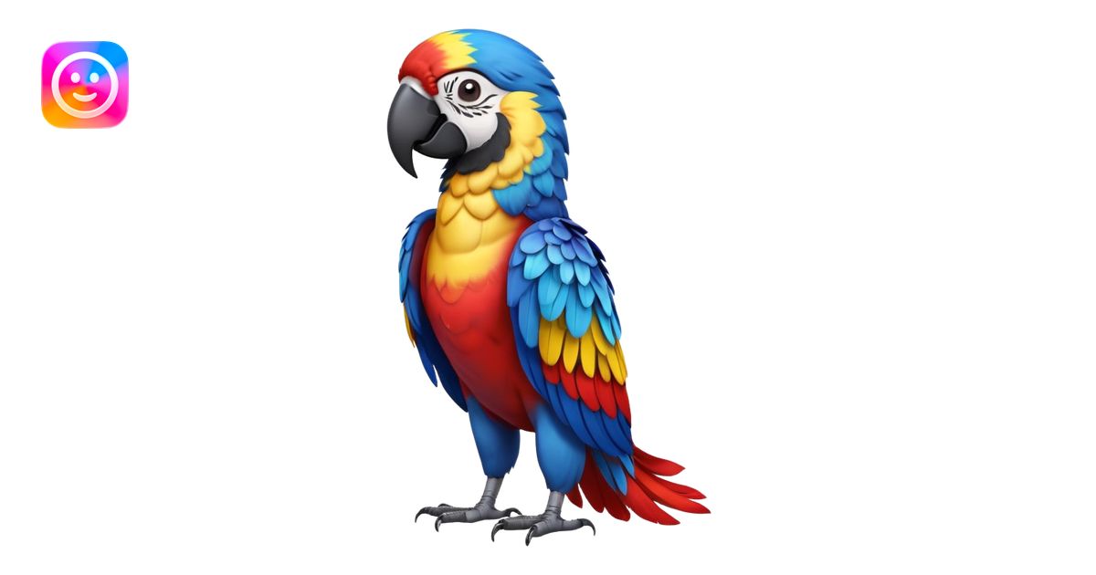 cinematic-macaw-realistic-full-body-standing-emoji,-vibrant-feathers ...
