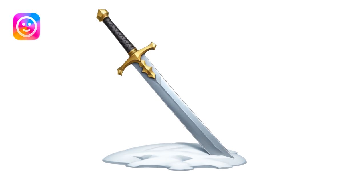sharp sword in snow hill emoji | AI Emoji Generator