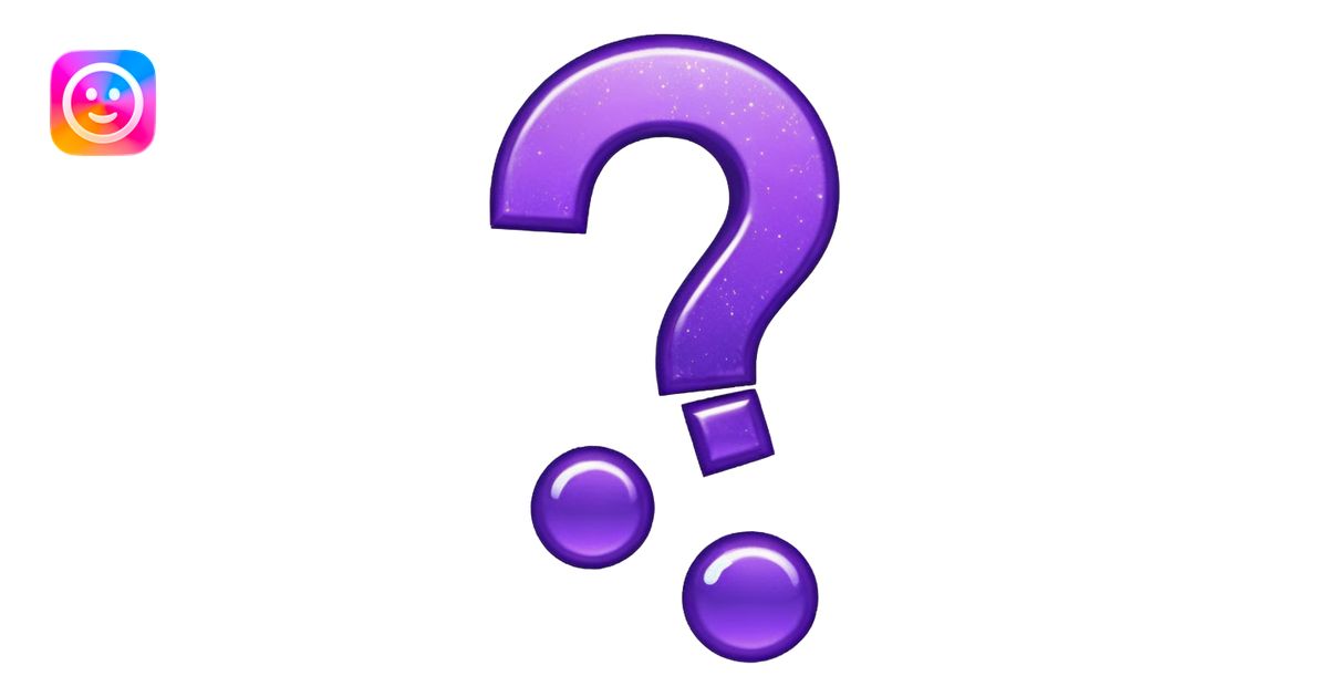 glitter purple question point emoji | AI Emoji Generator