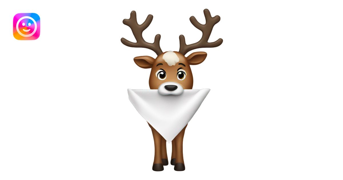 Reindeer holding a napkin emoji | AI Emoji Generator