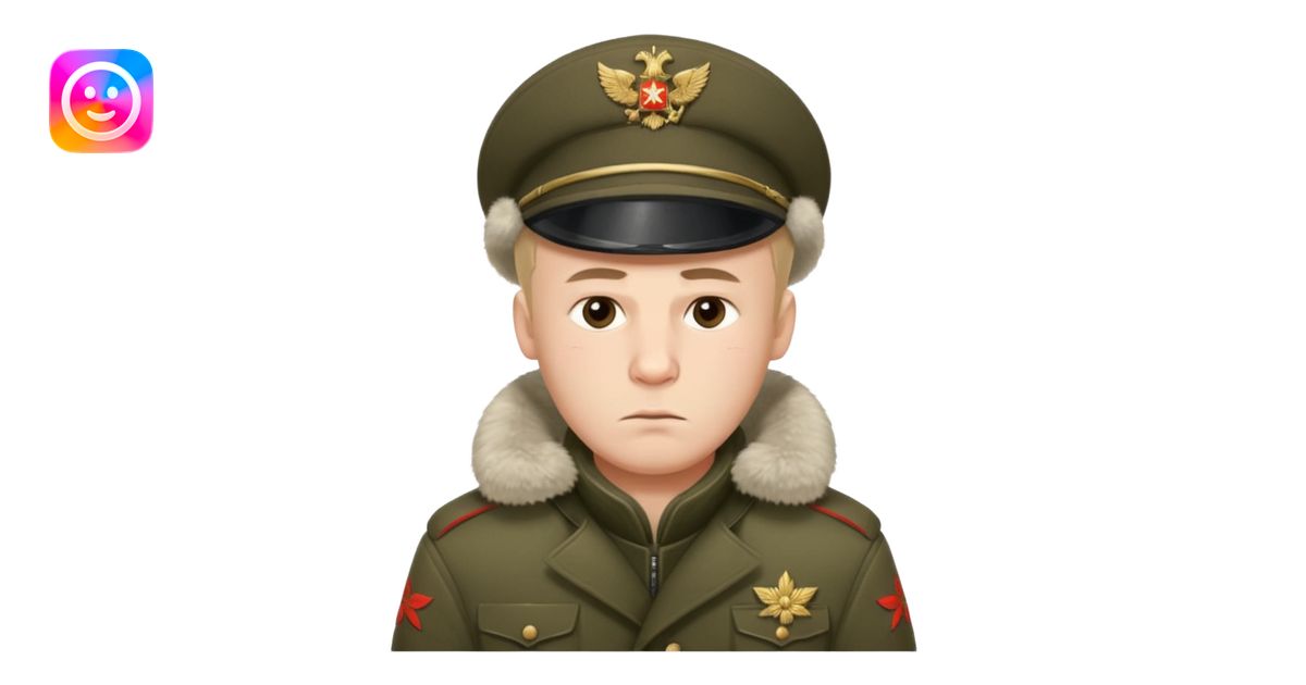 crazy russian soldier man with ushanka emoji | AI Emoji Generator