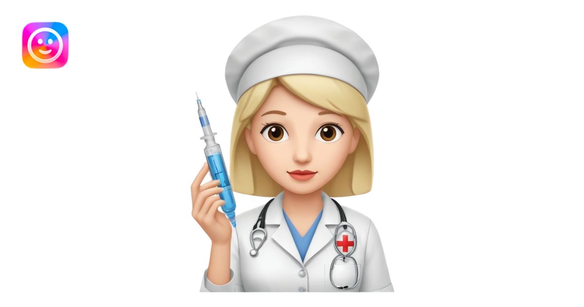 Nurse with syringe emoji | AI Emoji Generator